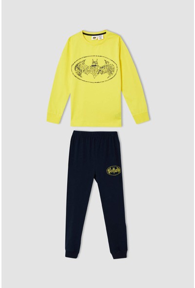 DeFacto Erkek Çocuk Batman Lisanslı Pamuklu Uzun Kollu Pijama Takım W2833A621WN