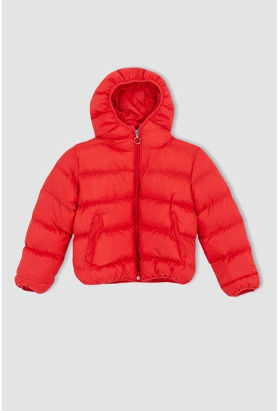 DeFacto Kız Çocuk Kapüşonlu İçi Dolgulu Pelüş Astarlı Şişme Mont W2260A621AU