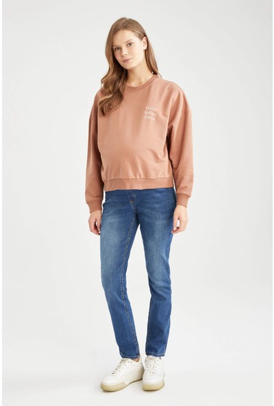 DeFacto Straight Fit  Yükse  Bel Hamile Jean Pantolon V9322AZ21WN