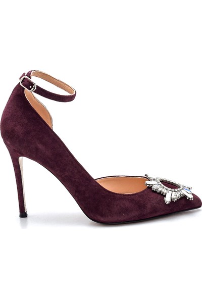 Derimod Kadın Deri Süet Tokalı Topuklu Ayakkabı Derimod Kadın Deri Süet Tokalı Topuklu Ayakkabı