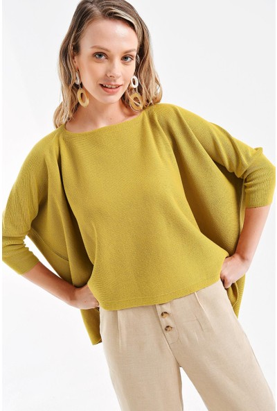 Chuba Kadın Yeşil Triko Panço 20W104