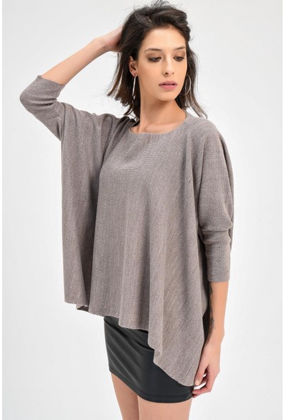 Chuba Kadın Vizon Triko Panço 20W104 Chuba Kadın Vizon Triko Panço 20W104