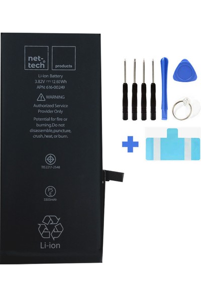 Nettech iPhone 7 Plus için Güçlendirilmiş Batarya 3300 mAh Kapasite + Tamir Seti ve Yapışkan Bant Hediye Nettech iPhone 7 Plus için Güçlendirilmiş Batarya 3300 mAh Kapasite + Tamir Seti ve Yapışkan Bant Hediye