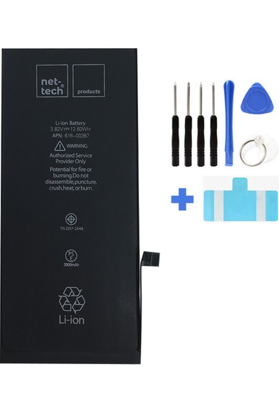 Nettech Nettech iPhone 8 Plus için Güçlendirilmiş Batarya 3300 mAh Kapasite + Tamir Seti ve Yapışkan Bant Hediye Nettech Nettech iPhone 8 Plus için Güçlendirilmiş Batarya 3300 mAh Kapasite + Tamir Seti ve Yapışkan Bant Hediye