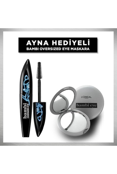 L'Oréal Paris Bambi Oversized Eye Siyah Maskara + Ayna