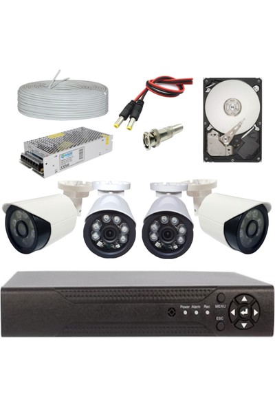 Elitcam 5mp Sony Lens 1080P 4 Kameralı Ahd Güvenlik Seti