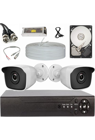 Elitcam 2 Kameralı Full Hd Güvenlik Kamera Seti 5mp Lens 1080P Elitcam 2 Kameralı Full Hd Güvenlik Kamera Seti 5mp Lens 1080P