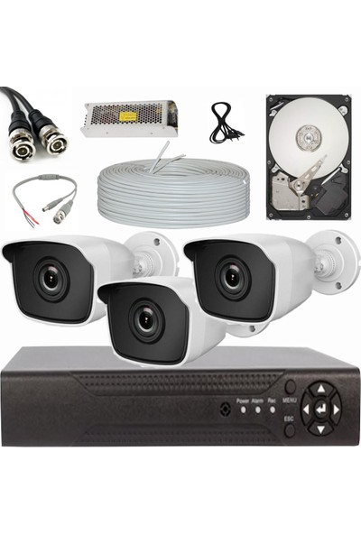 Elitcam 3 Kameralı Full Pro Set Sistemi