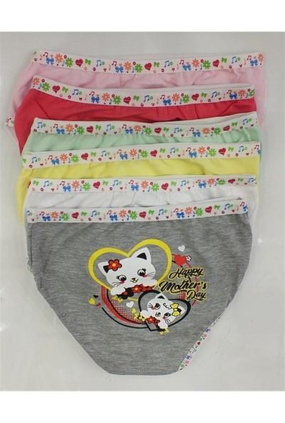 Tutku 6 Adet Çok Renkli Baskılı Çocuk Külot