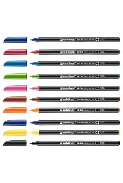 Edding 1200 İnce Uçlu Keçeli Grafik Kalemi 10'lu Set + Şeffaf Çanta Edding 1200 İnce Uçlu Keçeli Grafik Kalemi 10'lu Set + Şeffaf Çanta