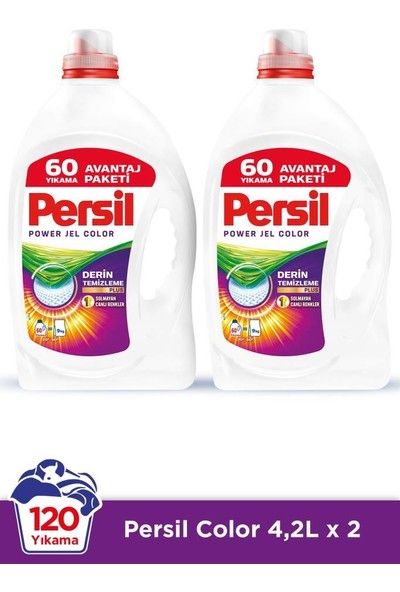 Persil Sıvı Çamaşır Deterjanı 2 x 4200ml (120 Yıkama) Color Persil Sıvı Çamaşır Deterjanı 2 x 4200ml (120 Yıkama) Color