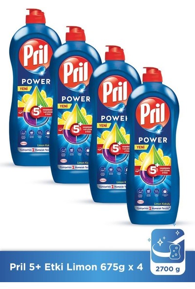 Pril HDW Elde Yıkama Sıvı Bulaşık Deterjanı 4 x 675g Limon 5+ Etki, Kendinden Yağ Çözme Etkisi Pril HDW Elde Yıkama Sıvı Bulaşık Deterjanı 4 x 675g Limon 5+ Etki, Kendinden Yağ Çözme Etkisi
