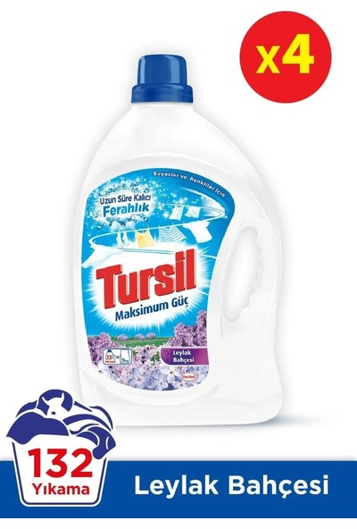 Tursil Sıvı Çamaşır Deterjanı 4 x 2310ml (132 Yıkama) Leylak Bahçesi