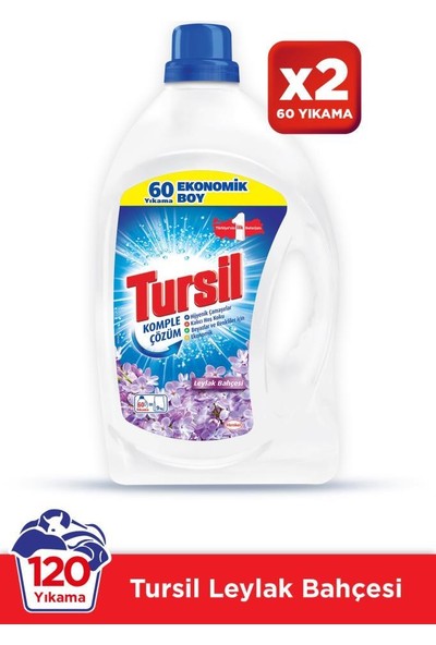 Tursil Sıvı Çamaşır Deterjanı 2 x 4200 ml (120 Yıkama) Leylak Bahçesi