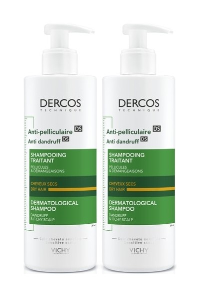 Vichy Dercos Kepeğe Karşı Etkili Bakım Kuru Saç Derisi Şampuanı 390 x 2