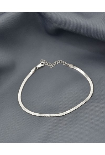 Papatya Silver Italyan Yassı Zincir Rodyum Kaplama 925 Ayar Gümüş Zincir Bileklik Papatya Silver Italyan Yassı Zincir Rodyum Kaplama 925 Ayar Gümüş Zincir Bileklik