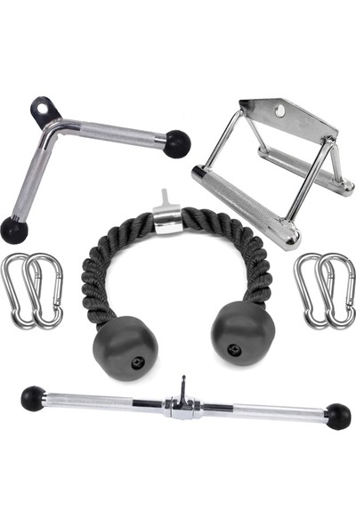 FinxSport V Bar - Triceps Halatı - Lat Pulldown Bar 40 cm - Dar Açı Kanat Mideye Çekiş Aparat Seti FinxSport V Bar - Triceps Halatı - Lat Pulldown Bar 40 cm - Dar Açı Kanat Mideye Çekiş Aparat Seti