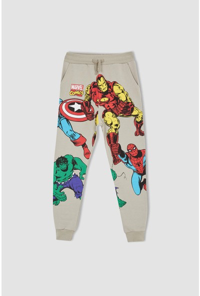 DeFacto Erkek Çocuk Marvel Lisanslı Slim Fit Jogger Eşofman Alt W0286A621WN
