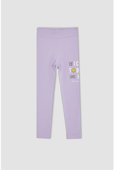 DeFacto Kız Çocuk SmileyWorld Lisanslı Regular Fit Uzun Tayt V9267A621WN