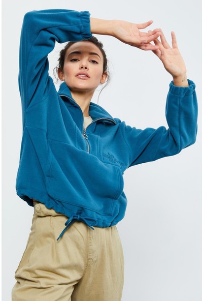 Tommy Lıfe Bayan Dik Yaka Polar Oversize Sweat 97171 Tommy Lıfe Bayan Dik Yaka Polar Oversize Sweat 97171