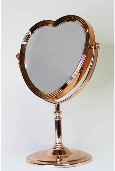 Medizzone Kalpli Çift Taraflı Masa Aynası Rose Gold Medizzone Kalpli Çift Taraflı Masa Aynası Rose Gold