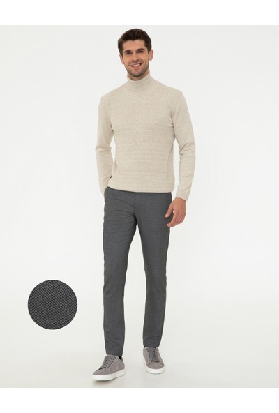 Pierre Cardin Siyah Slim Fit Chino Pantolon 50250387-VR046 Pierre Cardin Siyah Slim Fit Chino Pantolon 50250387-VR046