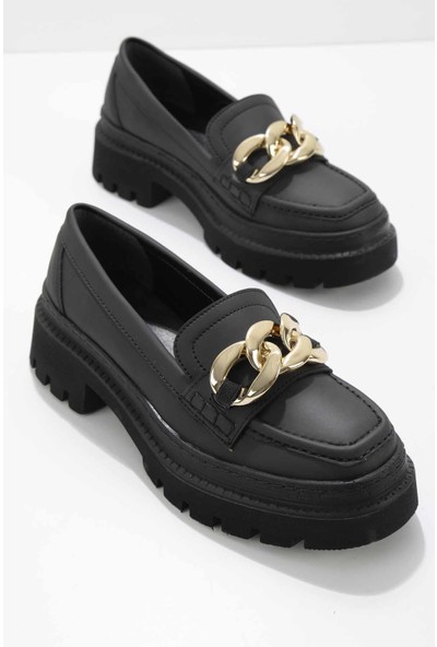 Bambi Mat Siyah Kadın Loafer Ayakkabı K015383330