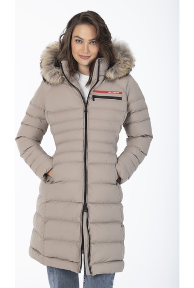 1001 Mont Kadın Bej Uzun Çıkarılabilir Kürk Kapüşonlu Dolgulu Ön Cepli Su Itici Şişme Mont 8541 1001 Mont Kadın Bej Uzun Çıkarılabilir Kürk Kapüşonlu Dolgulu Ön Cepli Su Itici Şişme Mont 8541