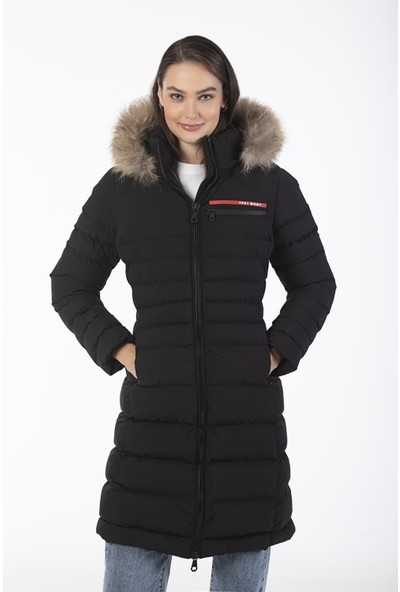 1001 Mont Kadın Siyah Uzun Çıkarılabilir Kürk Kapüşonlu Dolgulu Ön Cepli Su Itici Şişme Mont 8541 1001 Mont Kadın Siyah Uzun Çıkarılabilir Kürk Kapüşonlu Dolgulu Ön Cepli Su Itici Şişme Mont 8541