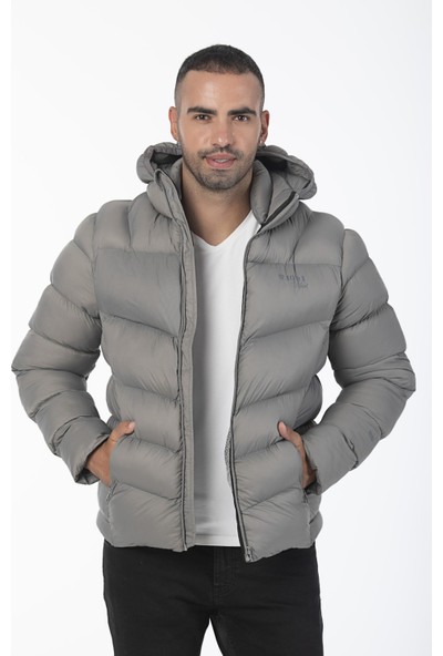 1001 Mont Erkek Gri Kapüşonlu Dolgulu Fermuarlı Termal Astarlı Su Itici Şişme Mont 9587 1001 Mont Erkek Gri Kapüşonlu Dolgulu Fermuarlı Termal Astarlı Su Itici Şişme Mont 9587