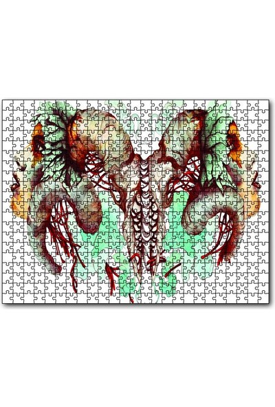 Cakapuzzle Iki Çift Boynuzlu Yüz 120 Parça Puzzle Yapboz Mdf (Ahşap)