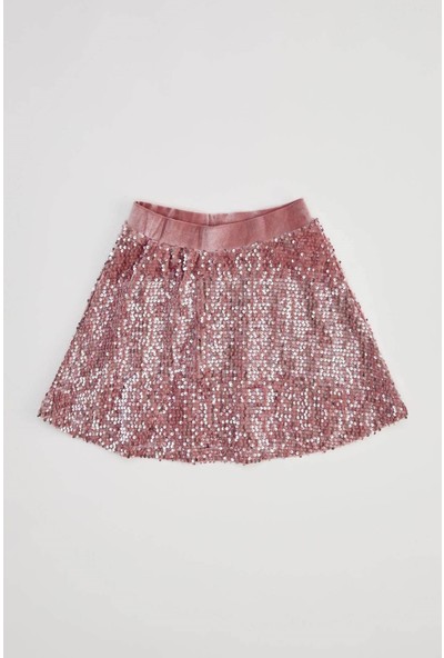 Silversun Pembe Renkli Payetli Kız Çocuk Etek-Fc 316926 |silversunkids