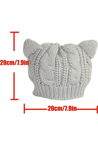 Pasifix Kadın Kedi Kulaklı Yün Örgü Şapka (Yurt Dışından)