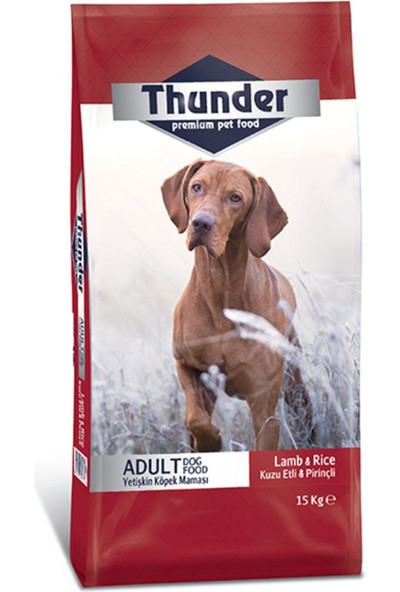 Thunder Kuzu Etli ve Pirinçli Yetişkin Köpek Maması 15 kg Thunder Kuzu Etli ve Pirinçli Yetişkin Köpek Maması 15 kg