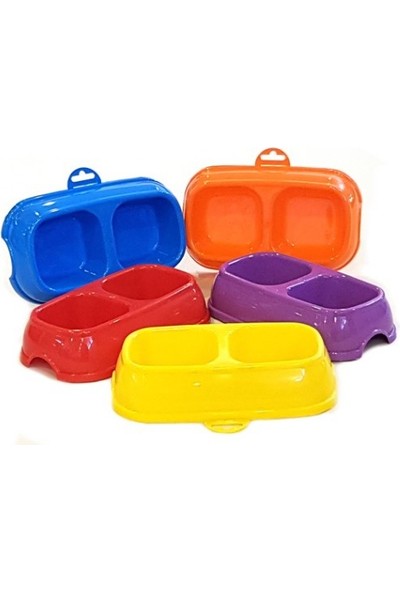 Evcil Hayvan Kedi Köpek Çift Bölme Mama Su Kabı Büyük Boy
