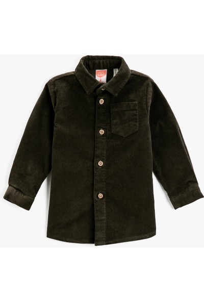 Koton Kadife Gömlek Uzun Kollu Pamuklu