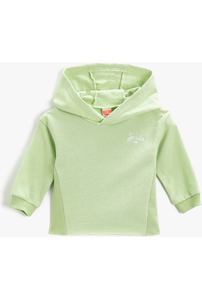 Koton Kız Bebek Kapüşonlu Sweatshirt Pamuklu Koton Kız Bebek Kapüşonlu Sweatshirt Pamuklu
