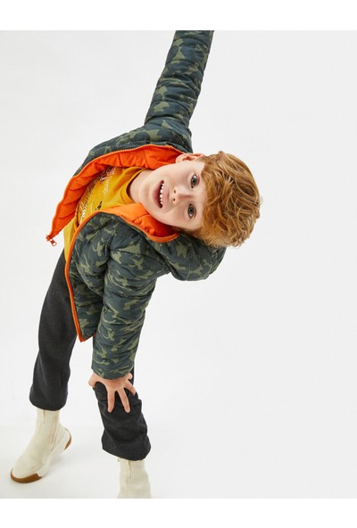 Koton Kapüşonlu Fermuarlı Anorak Şişme Mont