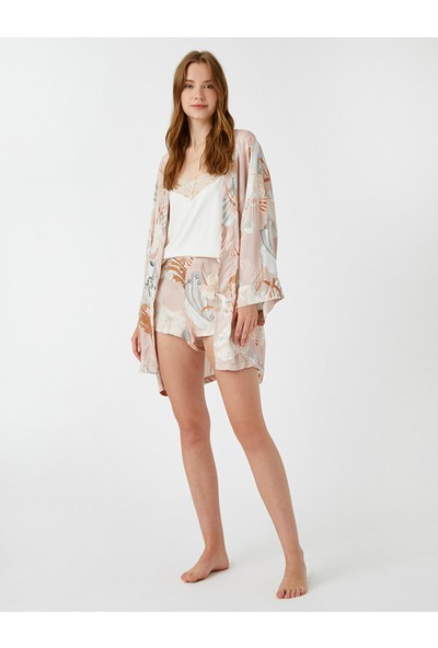 Koton Desenli Beli Lastikli Şort Pijama Altı