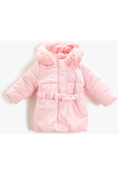 Koton Peluş Kapüşonlu Mont