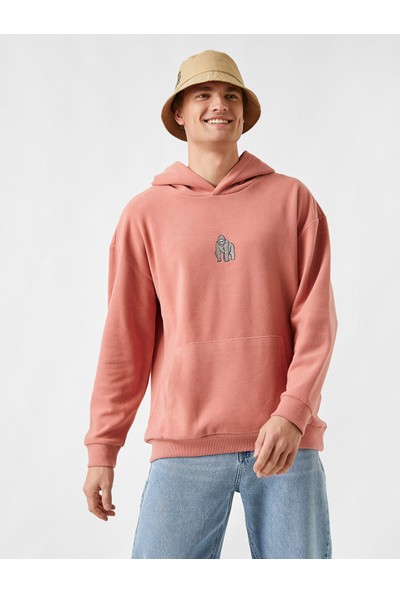 Koton Goril İşlemeli Kapşonlu Sweatshirt