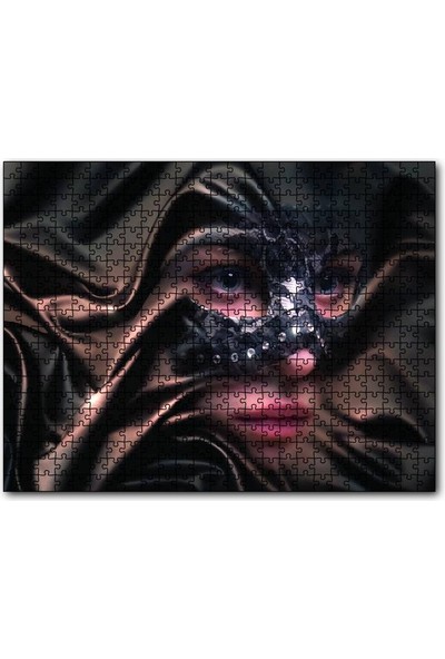 Cakapuzzle Kumaş Örtülü Maskeli Kadın 120 Parça Puzzle Yapboz Mdf (Ahşap)