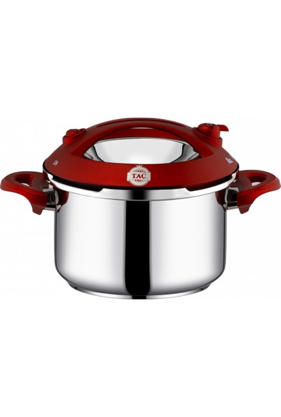 Taç Presto Indüksiyon Tabanlı 4 lt Düdüklü Tencere Kırmızı