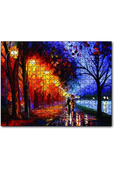 Cakapuzzle Yağmurda Yürüyen Çift 500 Parça Puzzle Yapboz Mdf (Ahşap)