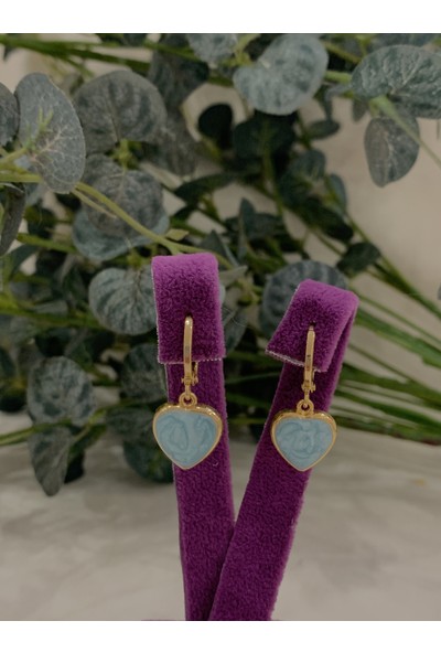 Lal & Bala Aksesuar Mavi Kalp Küpe