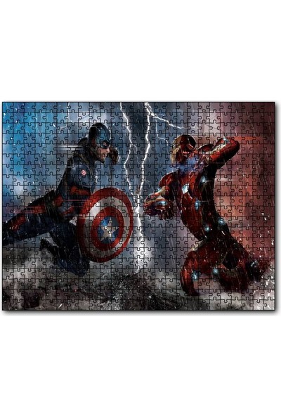 Caka Tablo Cakapuzzle Captain America Iron Man 500 Parça Puzzle Yapboz Mdf (Ahşap) Caka Tablo Cakapuzzle Captain America Iron Man 500 Parça Puzzle Yapboz Mdf (Ahşap)