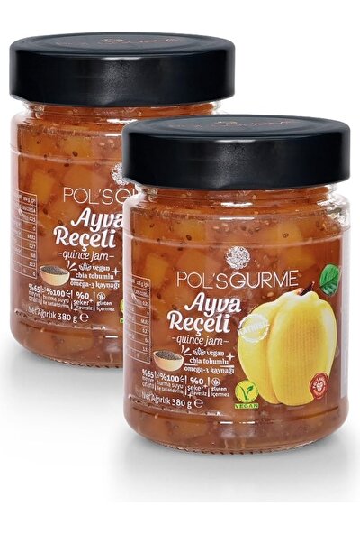 Pol's Gurme Ayva Reçeli Şeker İlavesiz, Chia Tohumlu, %65 Meyve Oranlı 380 gr 2'li Pol's Gurme Ayva Reçeli Şeker İlavesiz, Chia Tohumlu, %65 Meyve Oranlı 380 gr 2'li