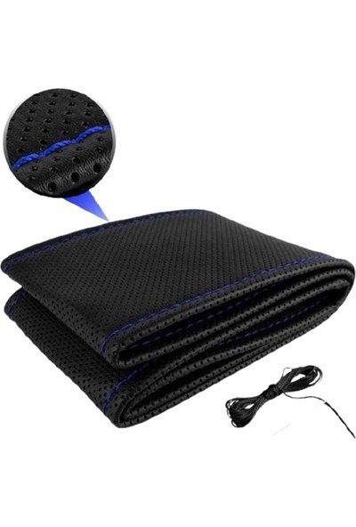 Tegin Renault Megane 1 1995-2002 Siyah Vinil Mavi Ip Direksiyon Kılıfı