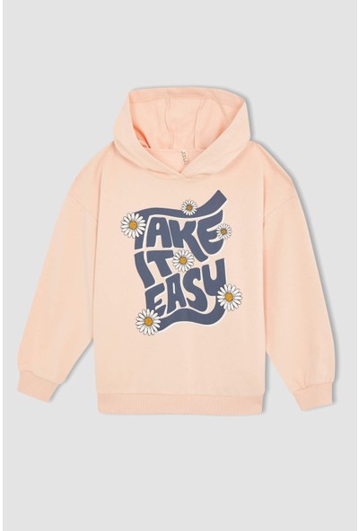 DeFacto Kız Çocuk Regular Fit Kapüşonlu Sweatshirt W2912A621AU