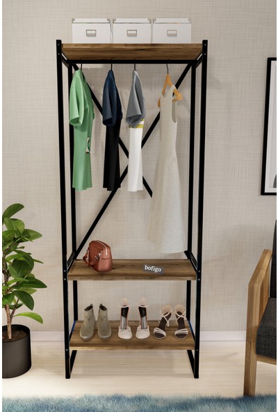 Bofigo Metal Portmanto Elbise Askılığı Vestiyer Ayakkabılık Lidya